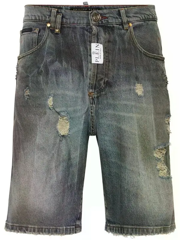 Philipp Plein Distressed-effect Denim Shorts
