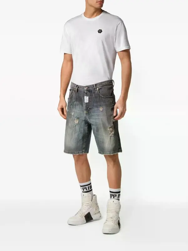 Philipp Plein Distressed-effect Denim Shorts