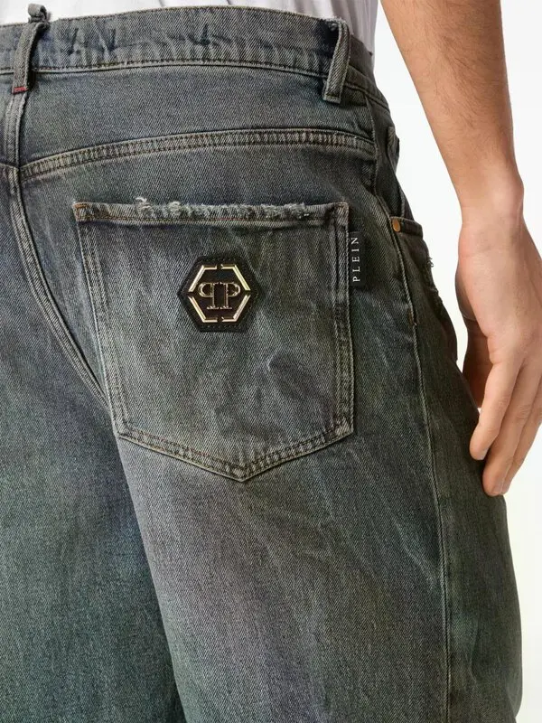 Philipp Plein Distressed-effect Denim Shorts