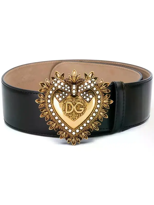 Dolce & Gabbana Devotion Leather Belt - Black