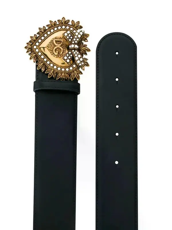 Dolce & Gabbana Devotion Leather Belt - Black