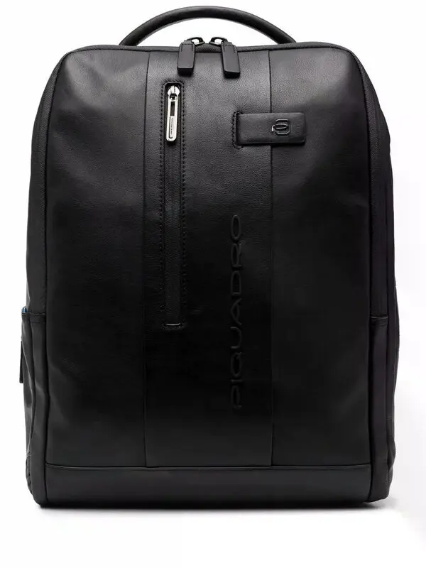 PIQUADRO Leather Backpack - Black