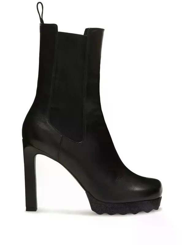 Off-White Leather Heeled Boots