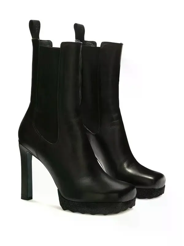 Off-White Leather Heeled Boots