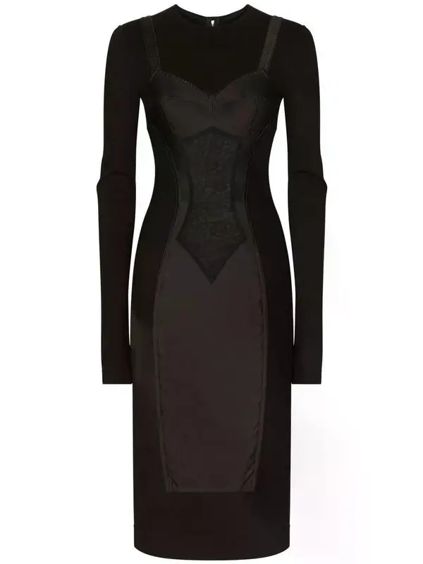 Dolce & Gabbana Trompe L'oeil Sheath Dress - Black