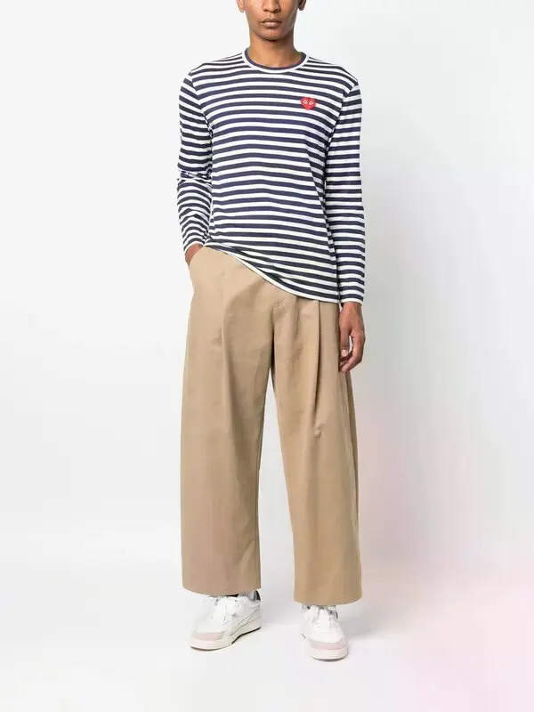 Play Comme Des Garcon Stripe-pattern Cotton T-shirt