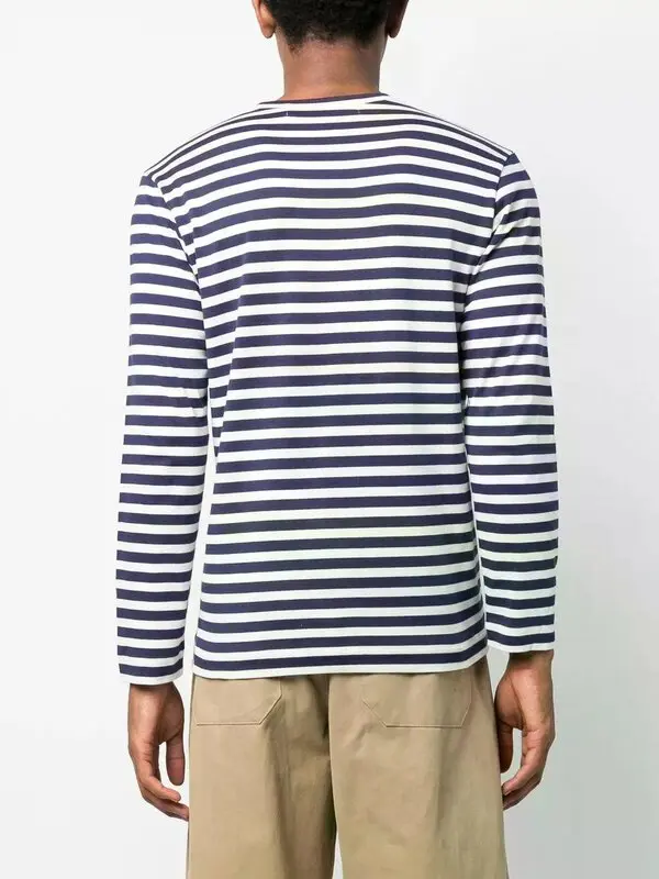 Play Comme Des Garcon Stripe-pattern Cotton T-shirt