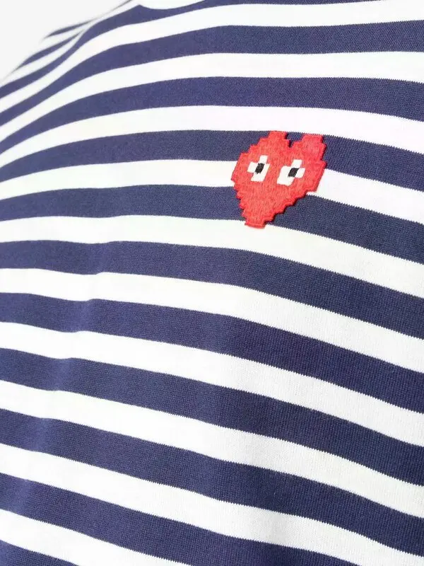 Play Comme Des Garcon Stripe-pattern Cotton T-shirt