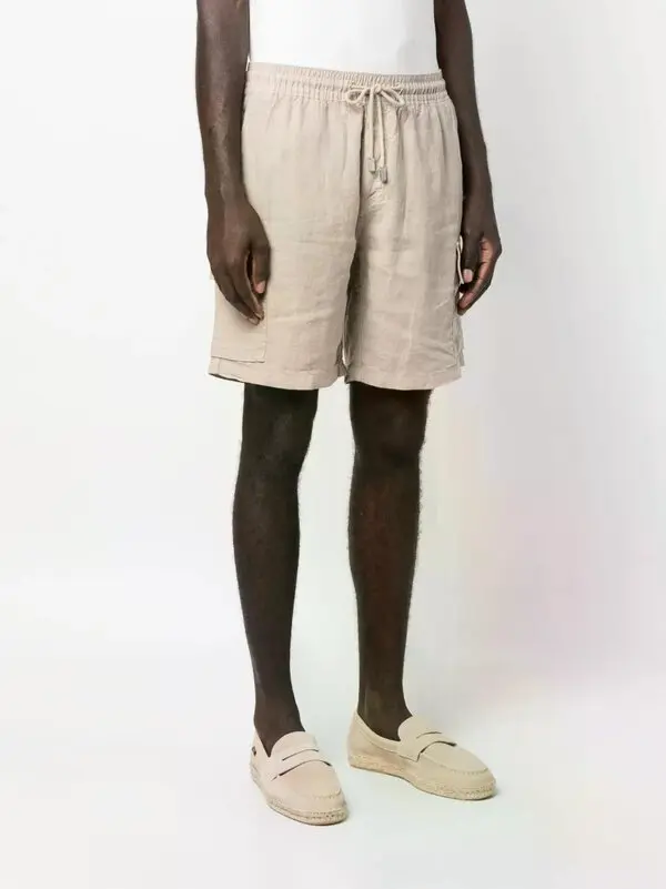 Vilebrequin Logo-patch Linen Shorts - Neutrals