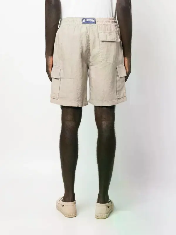 Vilebrequin Logo-patch Linen Shorts - Neutrals