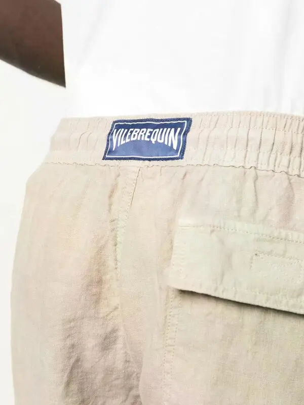 Vilebrequin Logo-patch Linen Shorts - Neutrals