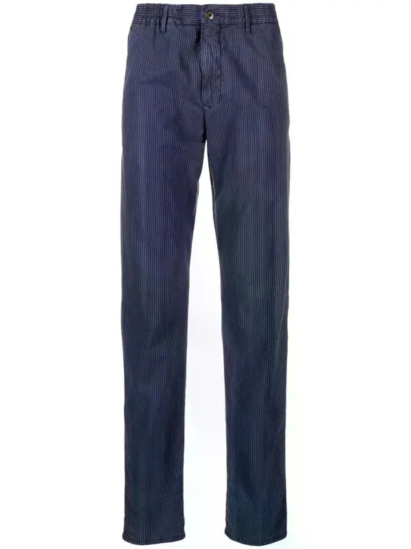 Incotex Striped Straight-leg Trousers - Blue