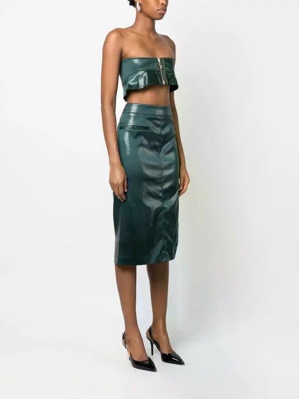 GENNY Asymmetric Shiny-finish Skirt