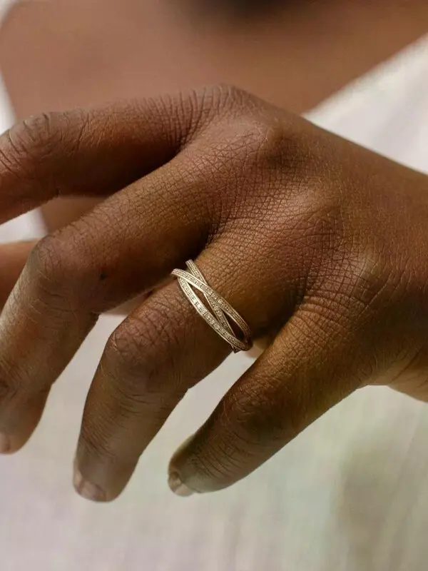 Monica Vinader Sterling Diamond Wedding Ring