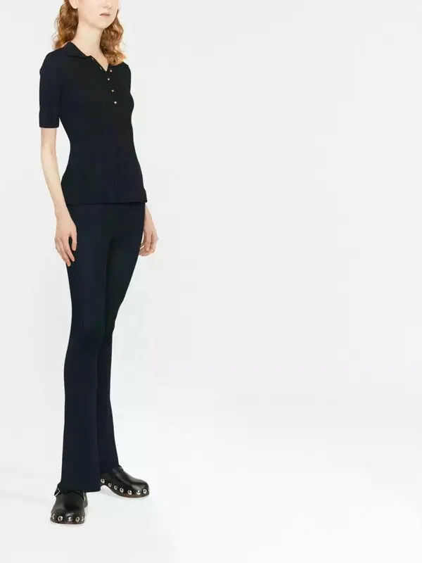 Stella McCartney Ribbed Flared Trousers - Blue