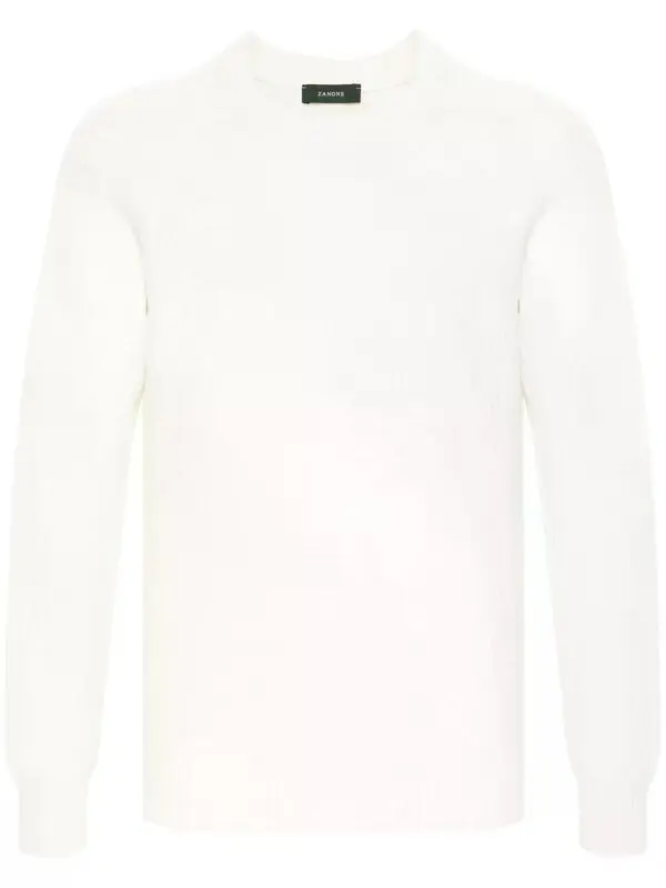 ZANONE Ribbed Virgin Wool Sweater - White