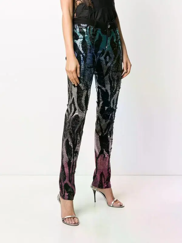 Philipp Plein Embellished Zebra Pattern Jeggings