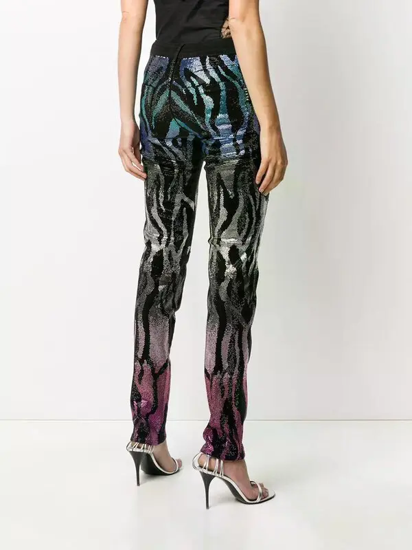Philipp Plein Embellished Zebra Pattern Jeggings