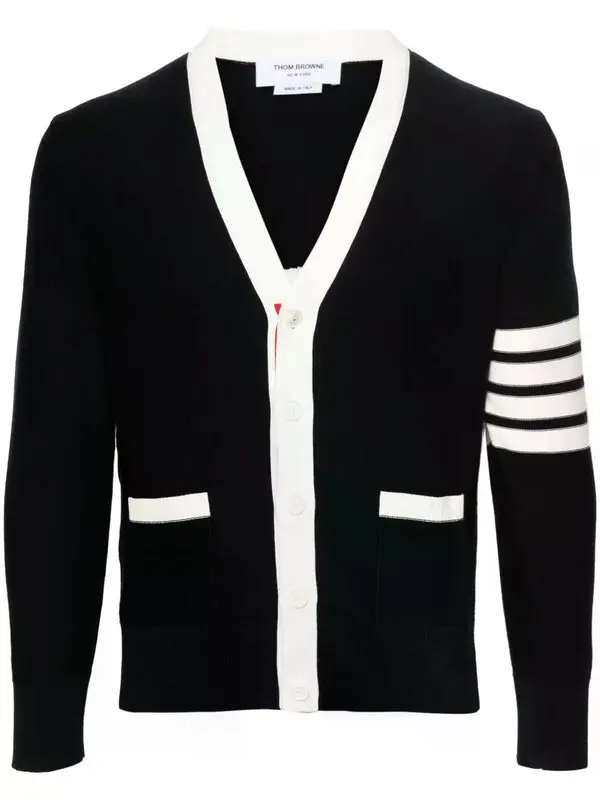 Thom Browne 4-bar Relaxed Fit Cardigan - Blue