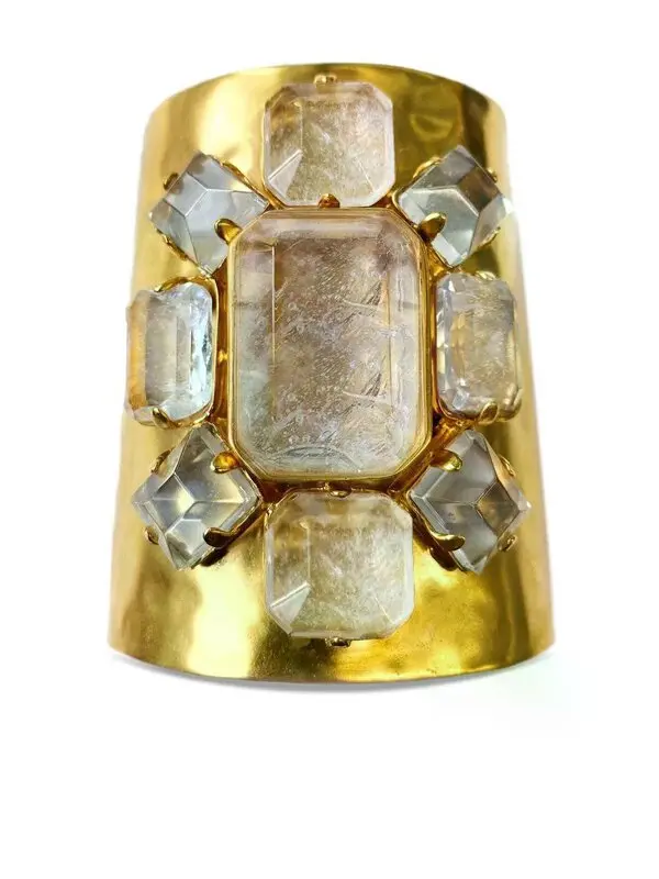 GOOSSENS Faceted Stone Detail Cuff - Gold