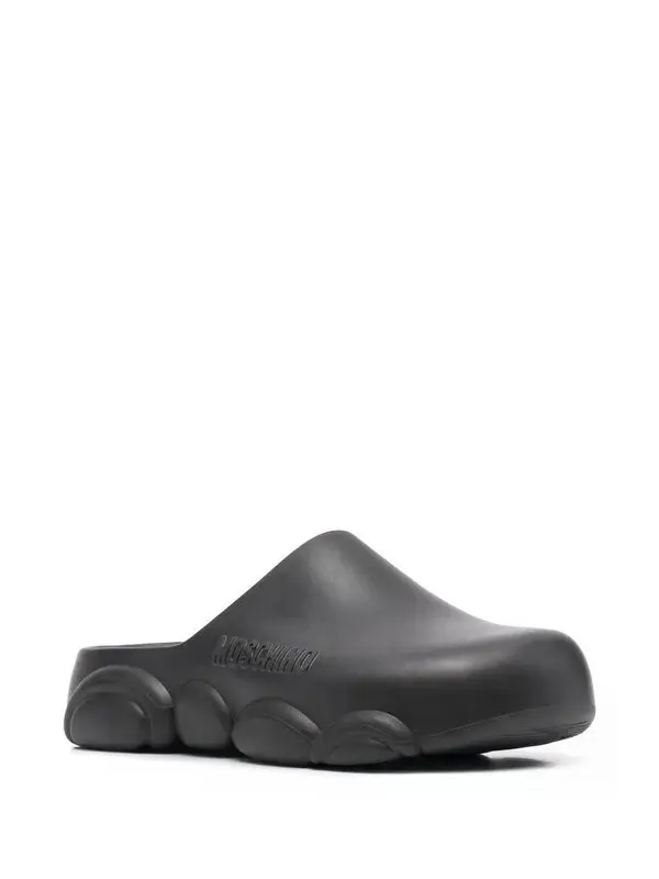 Moschino Logo Embossed Mules