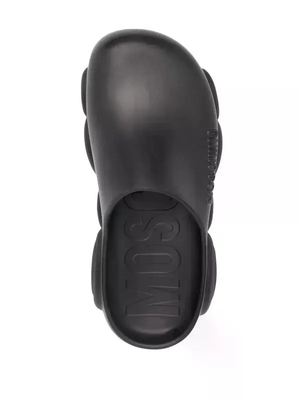 Moschino Logo Embossed Mules