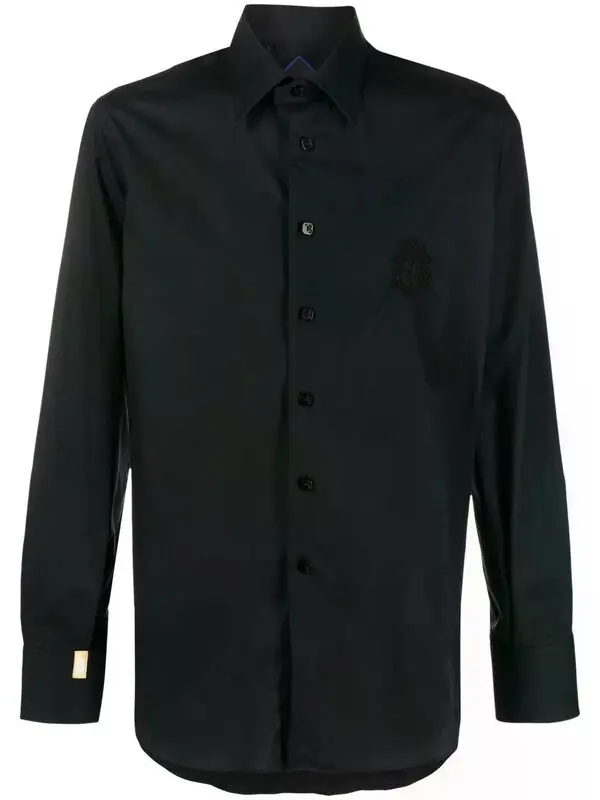 BILLIONAIRE Silver Cut Long-sleeved Shirt - Black