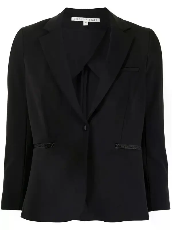 Veronica Beard Scuba Schoolboy Dickey Single-breasted Blazer