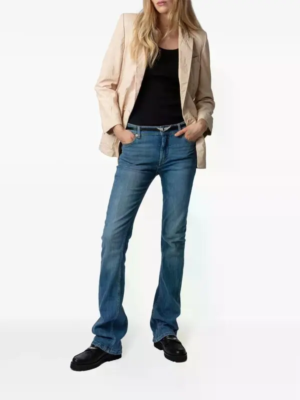 Zadig&Voltaire Peak-lapel Double-breasted Leather Blazer