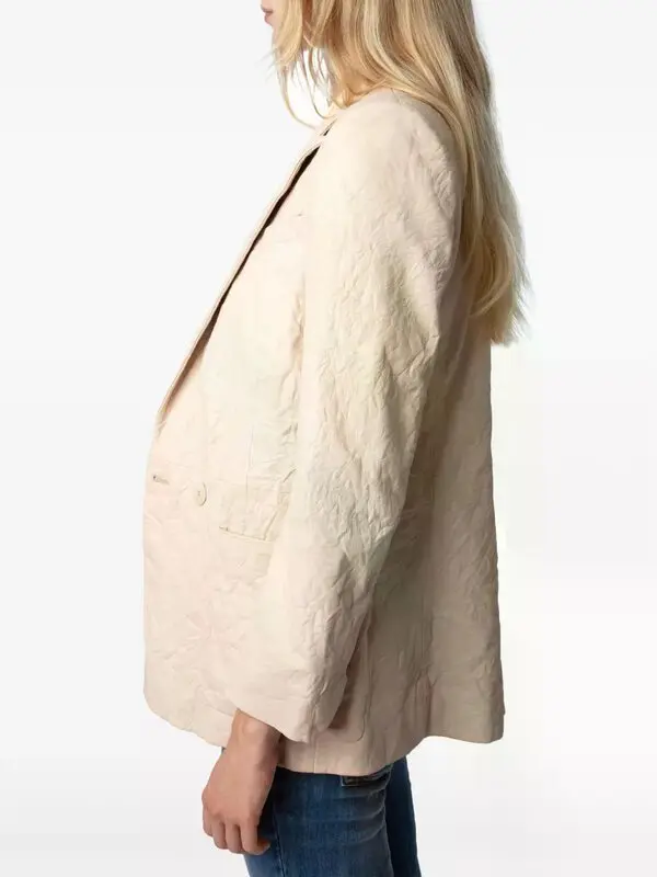 Zadig&Voltaire Peak-lapel Double-breasted Leather Blazer