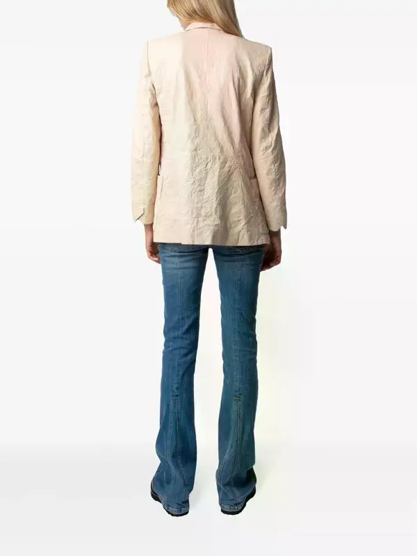 Zadig&Voltaire Peak-lapel Double-breasted Leather Blazer