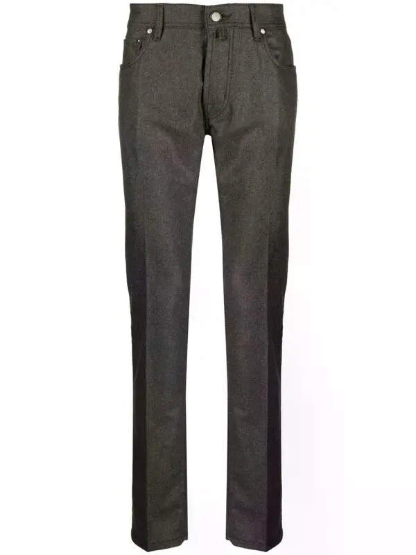 Jacob Cohen Bard Slim-cut Flannel Trousers - Brown