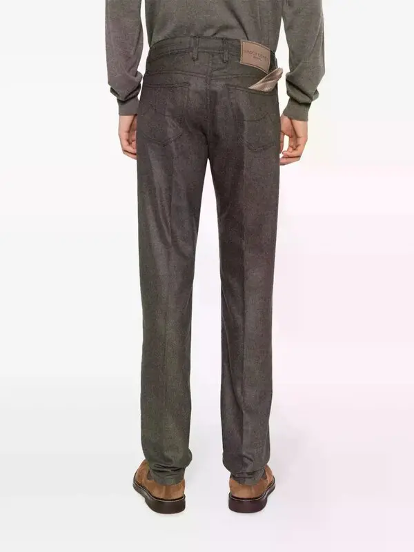 Jacob Cohen Bard Slim-cut Flannel Trousers - Brown