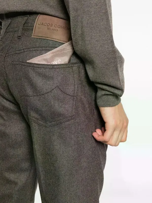 Jacob Cohen Bard Slim-cut Flannel Trousers - Brown