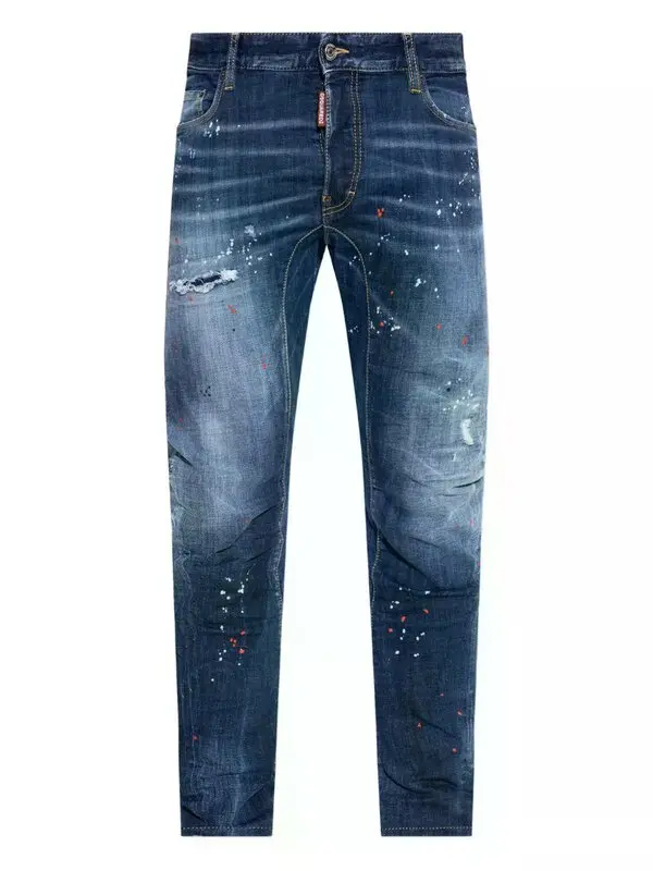 Dsquared2 Tidy Biker Cotton Jeans - Blue