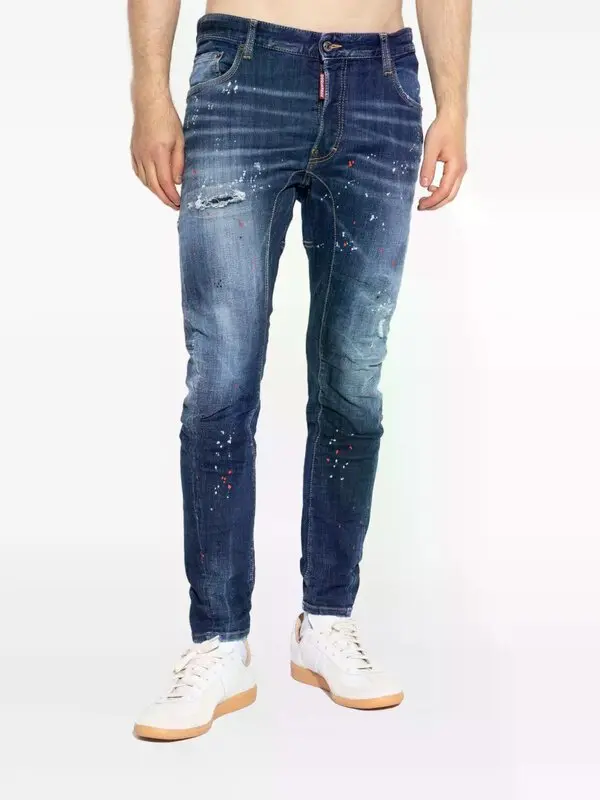 Dsquared2 Tidy Biker Cotton Jeans - Blue