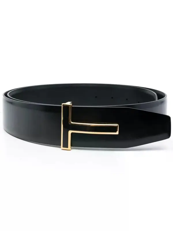 TOM FORD Logo-plaque Buckle Belt - Black