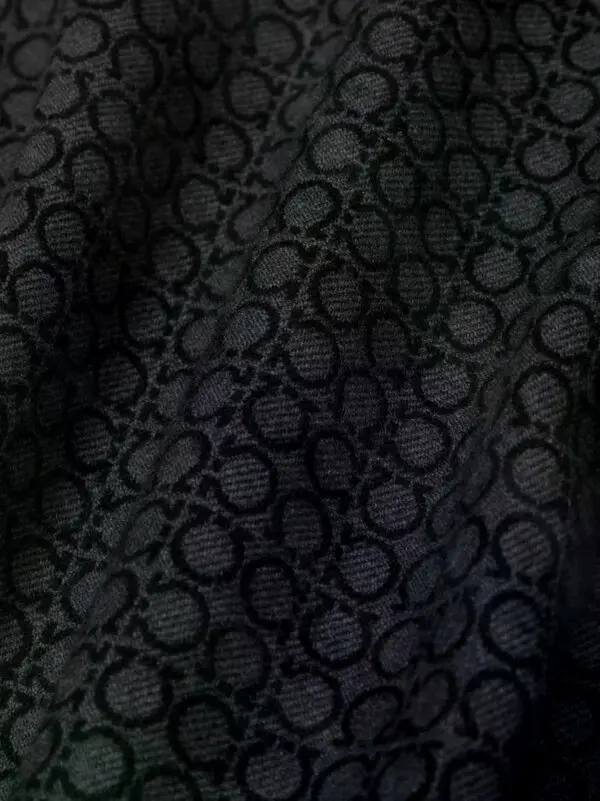 FERRAGAMO Gancini Branded Scarf - Grey