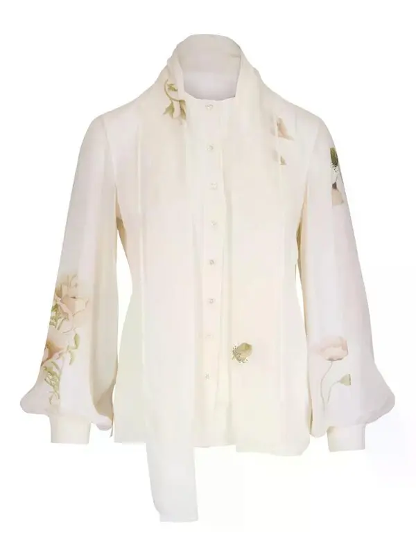 Akris Floral-embroidered Blouse
