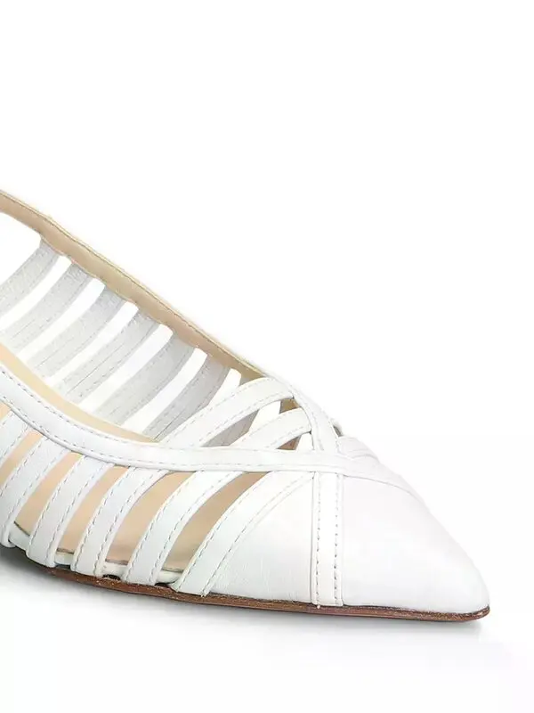ANNA F. 55mm Leather Slingback Pumps