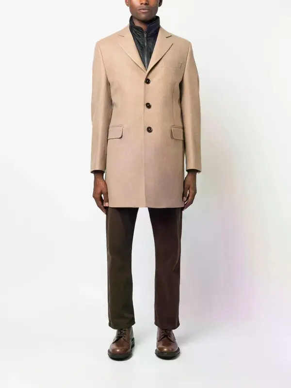 FAY Single-breasted Layered Coat - Neutrals