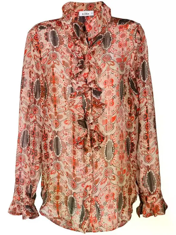AMIR SLAMA Floral-print Silk Blouse