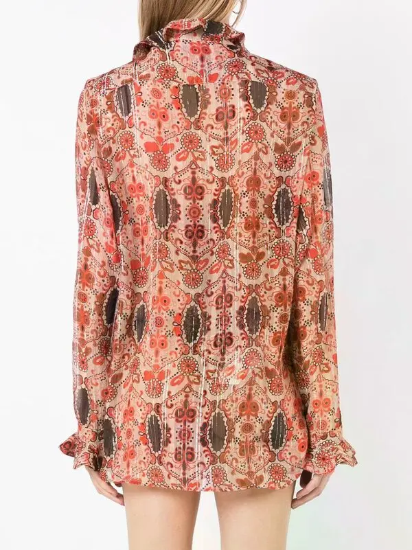AMIR SLAMA Floral-print Silk Blouse