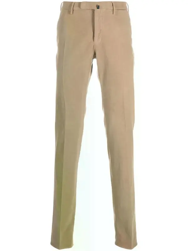Incotex Tapered-leg Velour Trousers - Neutrals