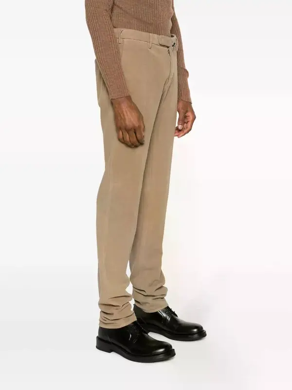 Incotex Tapered-leg Velour Trousers - Neutrals