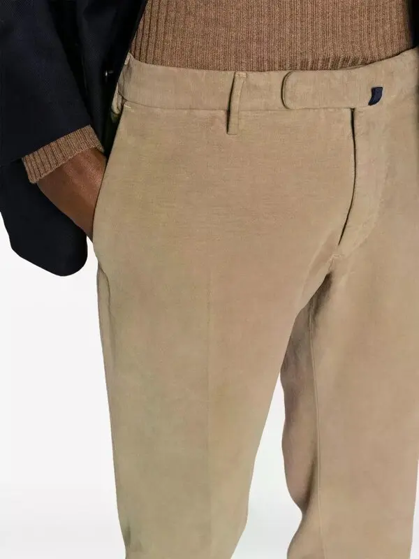 Incotex Tapered-leg Velour Trousers - Neutrals