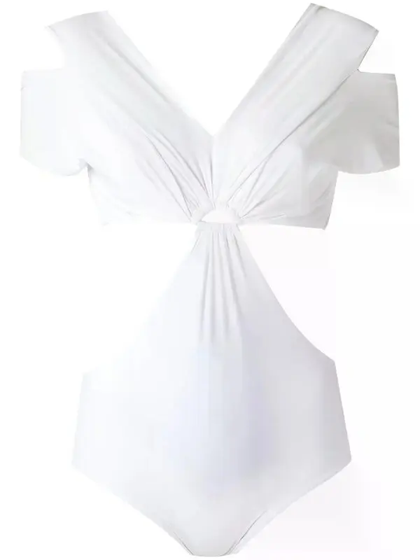 AMIR SLAMA Paneled Swimsuit - White