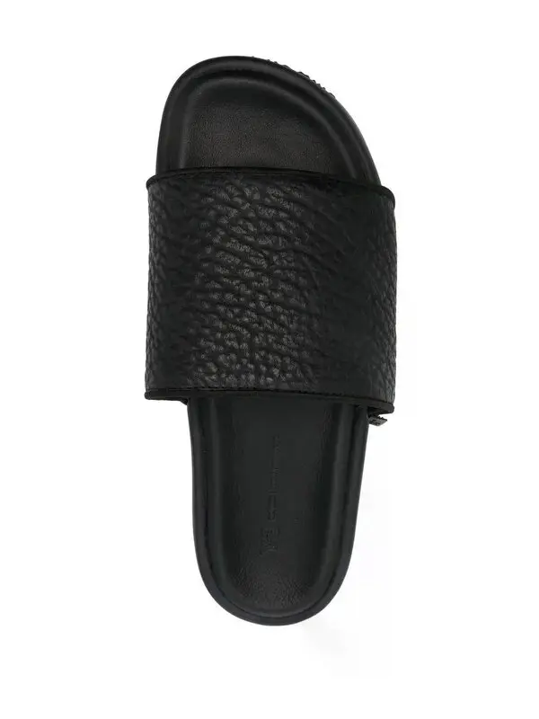 Y3 Pebbled Open-toe Slides - Black