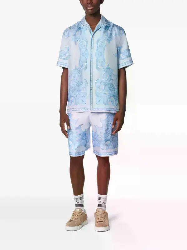 Versace Barocco-print Shorts - Grey