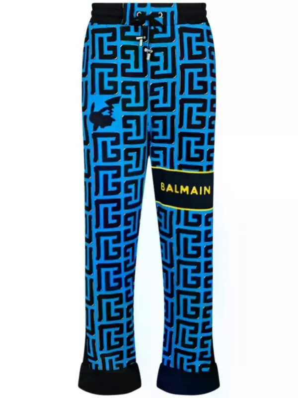 Balmain X Pokemon Monogram-print Cotton Track Pants